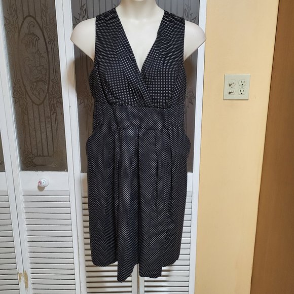 Corey P | Dresses | Corey P Ladies Black White Polka Dot Sleeveless ...